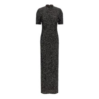 Rotate Maxikleid mit Pailletten und Schlitz - - Dresses - Damen - Schwarzk - M