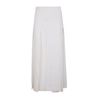 P.A.R.O.S.H. Wei&szlig;e Baumwoll-Langer Plissierter Rock - - Skirts - Damen - Wei&szlig; - S