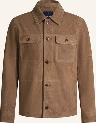Joop Leder-Hemdjacke beige