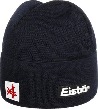 Eisb&auml;r M&uuml;tze Herren Rai Ski Austria Blau - Merino Winterm&uuml;tze f&uuml;r M&auml;nner - mit Fleece sch&uuml;tzt vor K&auml;lte und Wind - Beanie mit Umschlag warme Strickm&uuml;tze weic