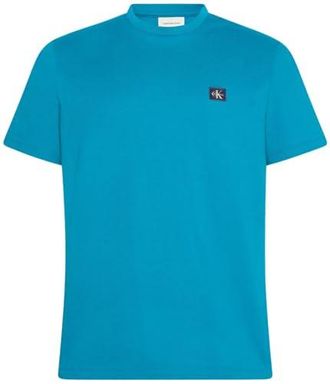 Calvin Klein T-Shirt Manches Courtes Homme Badge Jersey Classic Tee en Coton, Bleu (Deep Tropical Teal), XL