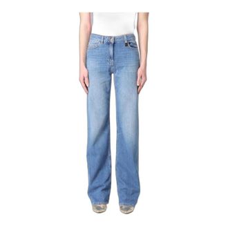 Elisabetta Franchi Palazzo-Jeans mit Logo-Detail - - Jeans - Damen - Blau - W29