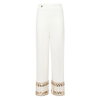 Philipp Plein Cady High Waist Trouser Studs - - Trousers - Damen - Wei&szlig; - M