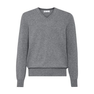 Brunello Cucinelli Pullover mit V-Ausschnitt - - Knitwear - Herren - Grau - M