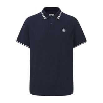 Pretty Green Poloshirt f&uuml;r Herren, Mit kontrastfarbenen Streifen (Marine)