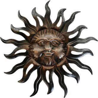 Goldbach Sonne aus Metall 47cm groß Wanddeko Skulptur Garten Sonnengesicht Wandhänger