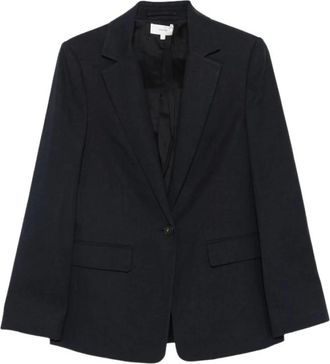 Vince Femme, Vestes, Bleu, Taille: 38 FR Notched Lapel Jacket