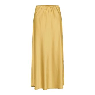 Saint Tropez Eleganter Maxi Rock Fall Leaf - - Skirts - Damen - Beige - 2XL