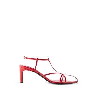 Jil Sander Femme, Chaussures, Rouge, Taille: 39 EU Flat Chaussures