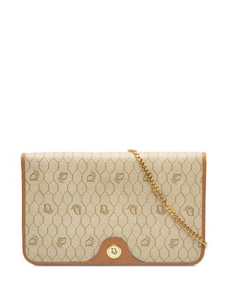Dior 20th Century Honeycomb Coated Canvas Chain shoulder bag - Marron