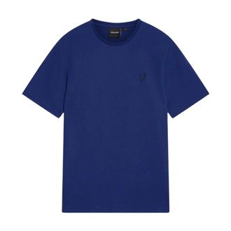 Lyle & Scott Homme, Tops, Bleu, Taille: L T-shirt en coton &agrave; manches courtes et col rond