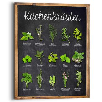 Reinders Wandbild, K&uuml;che, Bilder, Wanddeko, Room Decor, MDF, Gr&uuml;n, 50 x 40cm