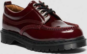 Dr. Martens Leder Lowell Laquered Moc Toe Schuhe in Rot, Gr&ouml;&szlig;e: 36