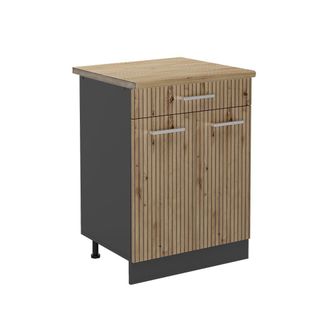 Vicco K&uuml;chenunterschrank R-Line, Artisan-Eiche/Anthrazit, 80 cm, AP Eiche