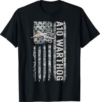 The Salty Veteran A-10 Warzenschwein Amerikanische Flagge Milit&auml;r Camo Warzenschwein T-Shirt