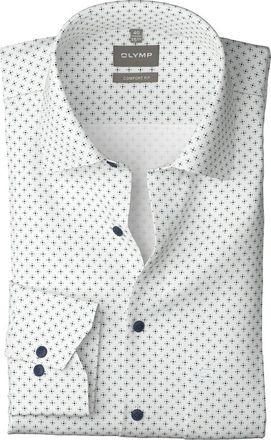 Olymp Luxor, Comfort Fit, gemustertes Hemd mit Kentkragen in