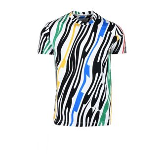 Dirk Bikkembergs Homme, Tops, Multicolore, Taille: 2XL Coton &Eacute;lasthanne T-shirt