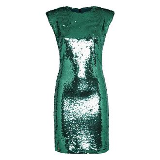 Philipp Plein Femme, Robes, Vert, Taille: 40 FR Robe T-shirt Sans Manches avec Cristaux