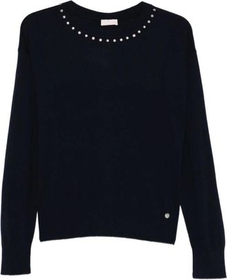 Liu Jo Femme, Pulls, Bleu, Taille: 42 FR Maille ras du cou