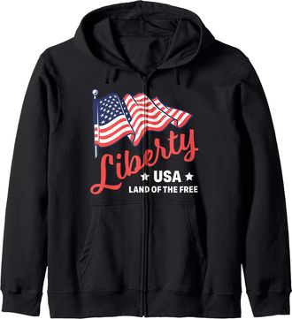 Trendy Apparel 4th of July Liberty USA Land of The Free Kapuzenjacke