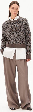 Armedangels Strickpullover DILIRIAA LEOPAA Pullover aus recyclem Bio-Woll Mix Loose Fit