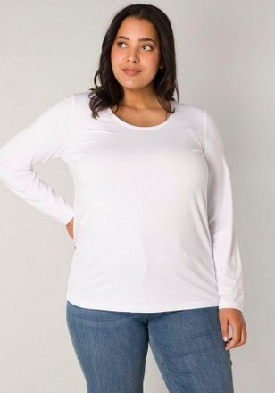 Base Level Curvy Langarmshirt mit Rundhalsausschnitt