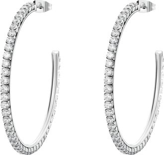 Brosway DESIDERI Ohrhänger für Damen aus Edelstahl mit Zirkonia in der Farbe Silber, Durchmesser: 45 mm, BEIE016