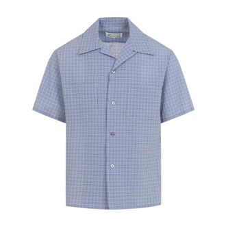 Maison Margiela Homme, Chemises, Bleu, Taille: S Chemise en lin bleu clair