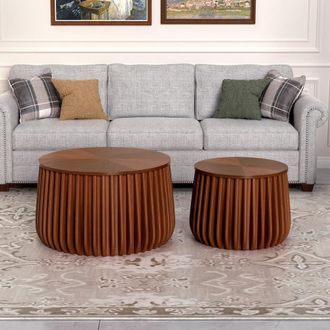 Generic Runde Beistelltische, 2er-Set, Moderne Beistelltische f&uuml;r Wohnzimmer, Keine Montage erforderlich, rundes Beistelltisch-Set, Akzenttisch f&uuml;r Schlafzimm