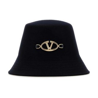 Valentino Garavani VLogo Plaque Bucket Hat - - Accessories - Damen - Blau - 57 CM