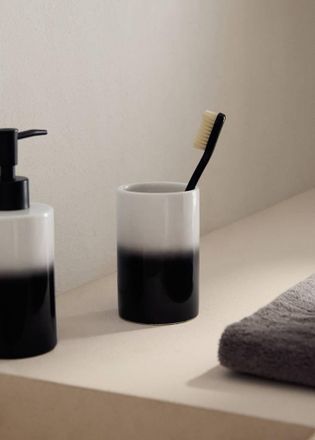 Mango Gobelet salle de bain en fa&iuml;ence d&eacute;grad&eacute; noir - Home - Taille unique - MANGO HOME