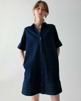 Kate Spade New York Trapunto Mini-Hemdkleid Aus Denim