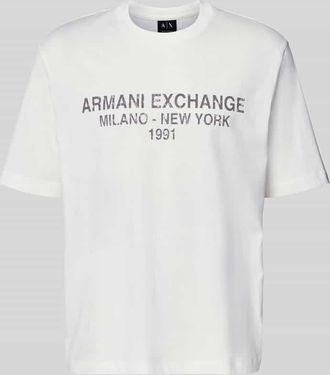 A|X Armani Exchange T-Shirt mit Label-Print und Rundhalsausschnitt
