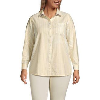 Lands End Langarm Oxford-Hemd, Damen, Gr&ouml;&szlig;e:52-54 plus, Gelb, Baumwolle, by Lands End