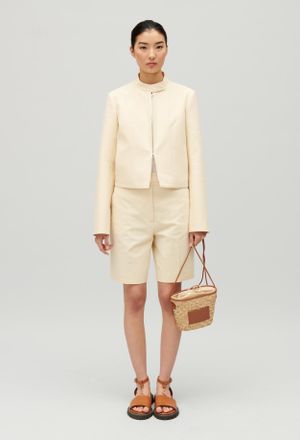 Claudie Pierlot Bermuda aus Baumwolle Hellbeige
