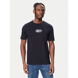 Tommy Hilfiger T-Shirt Flag Box MW0MW38636 Dunkelblau Regular Fit