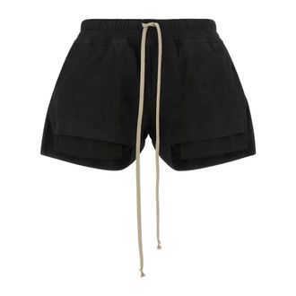 Rick Owens Femme, Shorts, Noir, Taille: 42 FR Shorts Boxer Pelle Brouillard