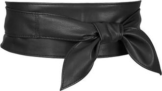 Allegra K Ceintures pour femmes enroulées autour de la ceinture Obi Ceinture large pour les robes Noir 65-72cm/25.59-28.35