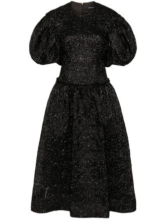 Simone Rocha robe mi-longue à effet froissé - Noir