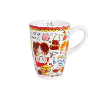 Blond Amsterdam XL Tasse 0,5L mit rotem Rand - Gro&szlig;e Keramiktasse mit Spr&uuml;chen Big mug, big love - Geschenkidee f&uuml;r Teeliebhaber