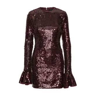 Rotate Sequins Ls Mini Dress - - Dresses - Damen - Braun - M