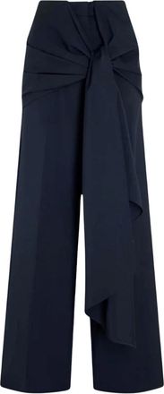 Erika Cavallini Semi Couture pantaloni Lana - Femme - Pantalons - Bleu - Taille: 38 FR