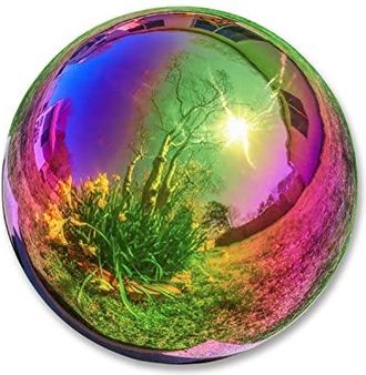 Trademark Innovations Regenbogenspiegelkugel, Edelstahl, 25,4 cm, Regenbogen