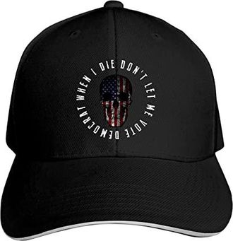 Generic Pare-Soleil Casquette Quand Je Mourrai, Ne Me Laissez Pas Voter D&eacute;mocrate L&eacute;ger Casquette De Baseball S&eacute;chage Rapide Golf Hats pour Jogging Homme Golf