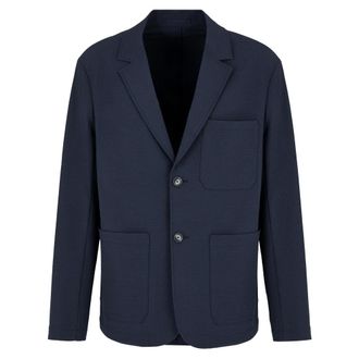 Emporio Armani Seersucker Monopetto Jacke - - Jackets - Herren - Blau - L