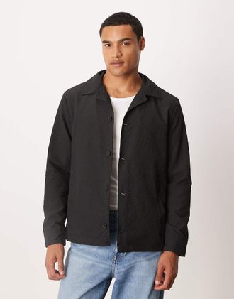 Brave Soul Surchemise en cr&eacute;pon - Noir