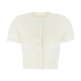 Maison Margiela Femme, Pulls, Blanc, Taille: 36 FR Cropped Cardigan