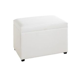 Haku Möbel coffre de rangement blanc, tissu synthétique aspect cuir, MDF - Dim.: L 58 cm x H 42 cm x P 39 cm, Style: Modern