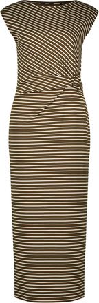 Zero Damen Jerseykleid mit Streifen 40, KhakiCream