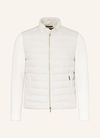 Moorer Moorer Daunenjacke Im Materialmix Mit Leinen grau